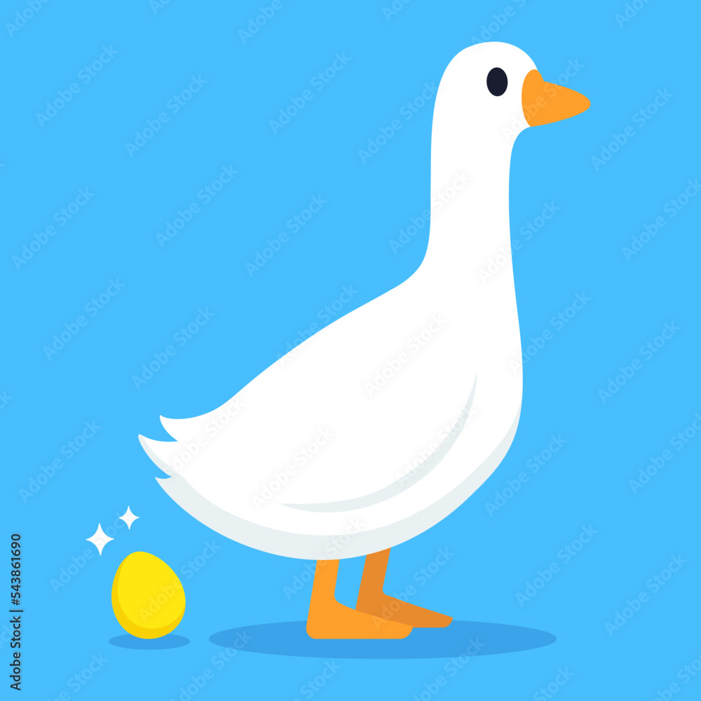 Cartoon goose laying golden egg Stock Vector | Adobe Stock