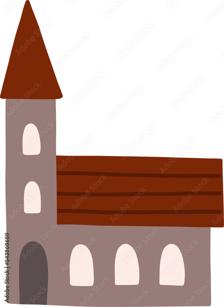 Christmas chapel clipart illustration. Cartoon style Stock Illustration ...