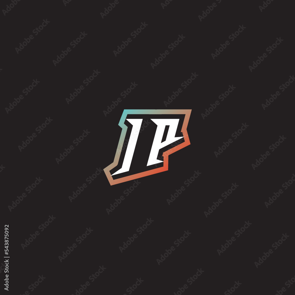 IP initial gradation color concept esport logo design Stock Vector ...