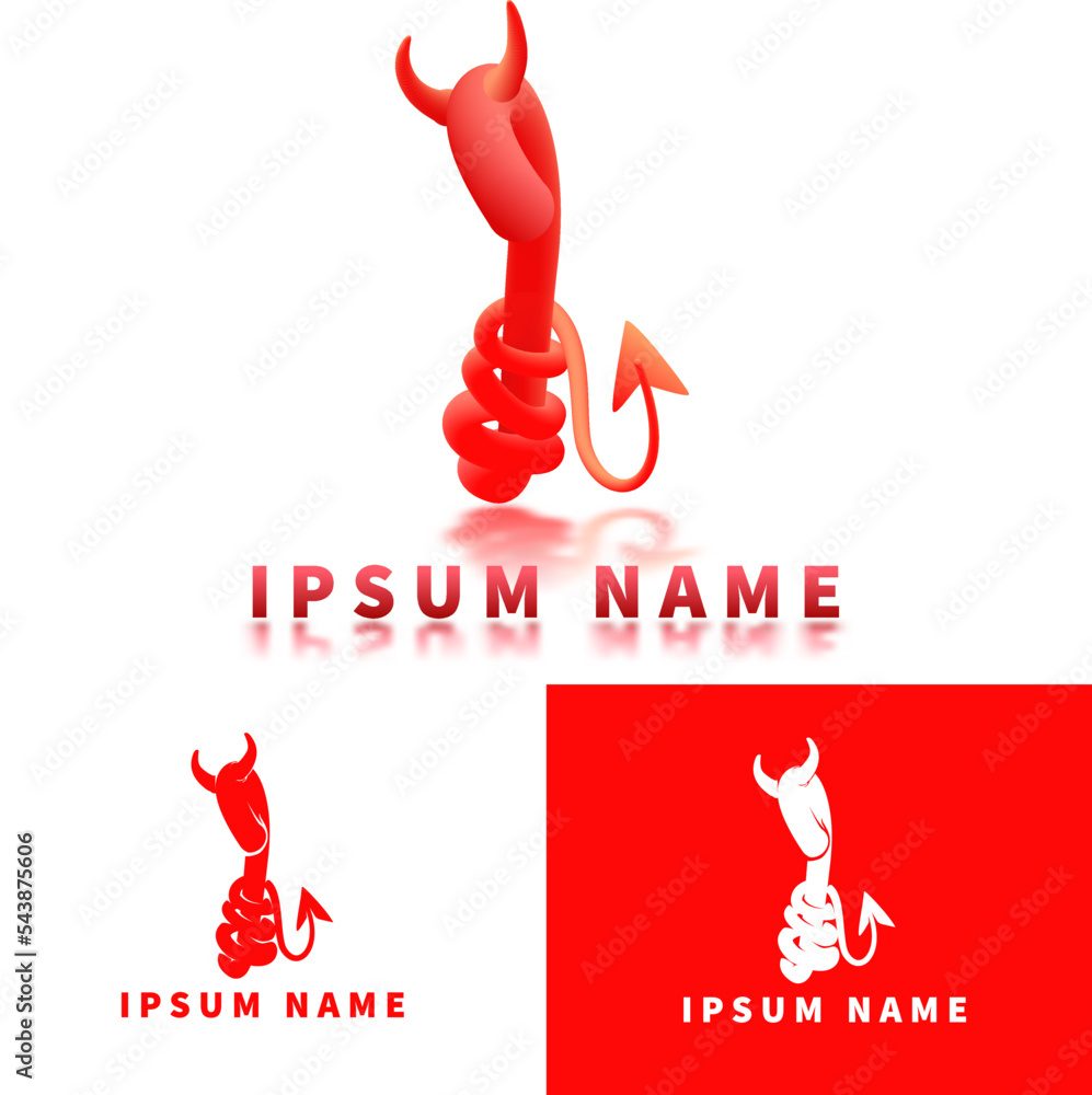 custom letter I. 3d devil form initial logo vector illustration Stock ...