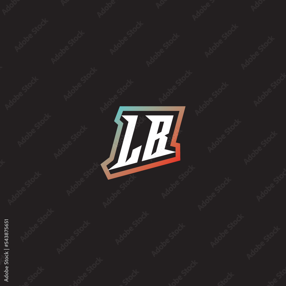 LB initial gradation color concept esport logo design Stock Vector ...