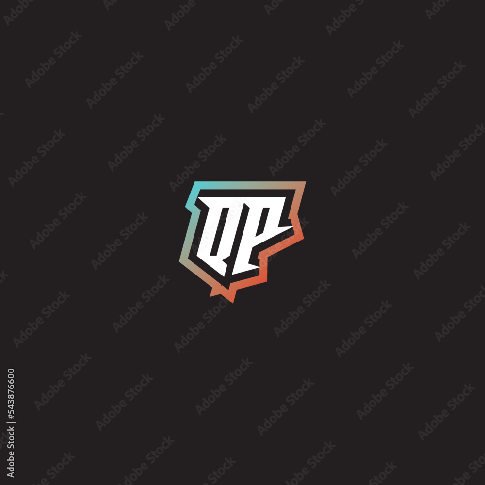 QP initial gradation color concept esport logo design Stock Vector ...