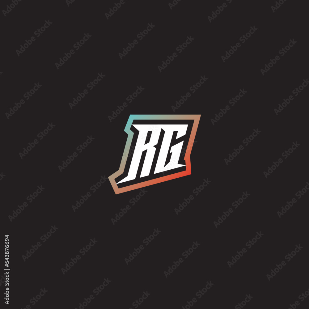 RG initial gradation color concept esport logo design Stock Vector ...