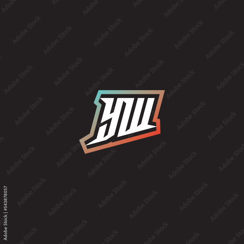 YW initial gradation color concept esport logo design Stock Vector ...