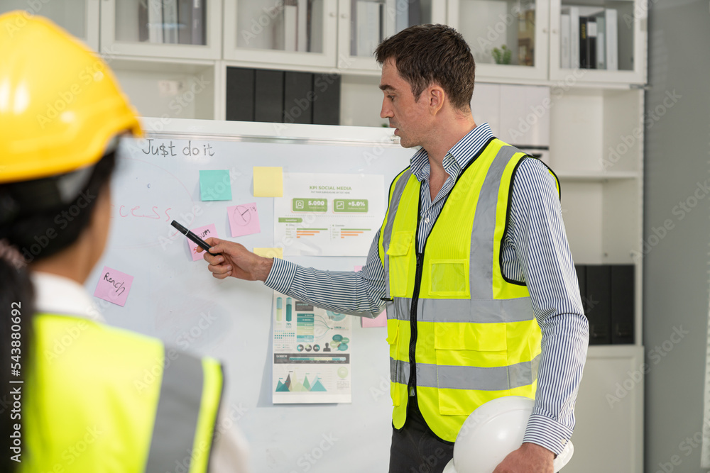 Engineer leader man presentation project and strategy plan to success ...