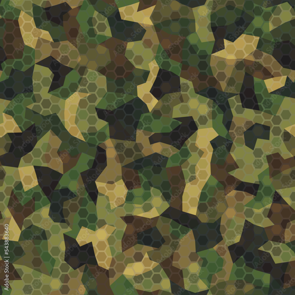 Texture Military Camouflage Seamless Pattern Abstract Army Vector