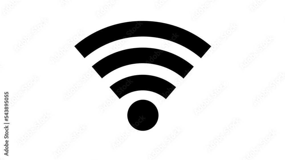Video Stock WiFi Symbol Animation on white background. Wi-Fi Signal ...