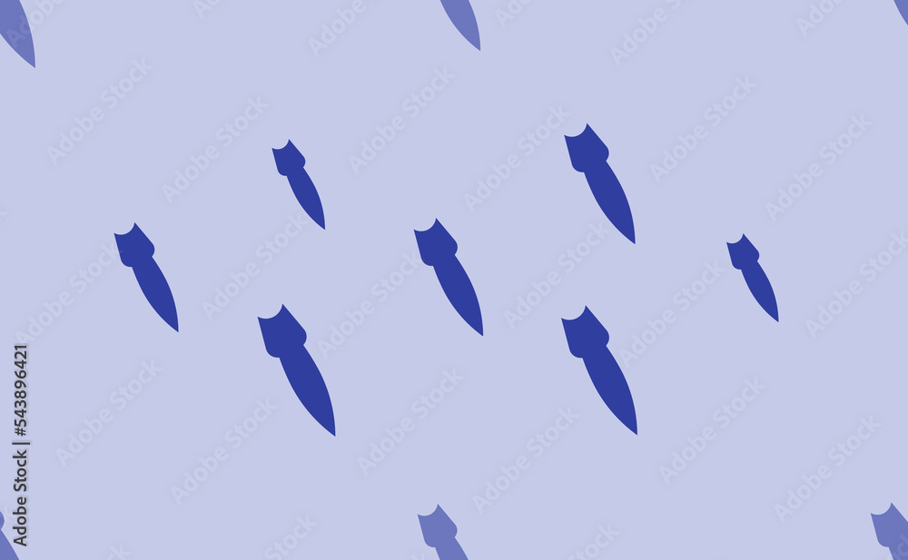 Seamless pattern of large isolated blue falling rocket symbols. The ...