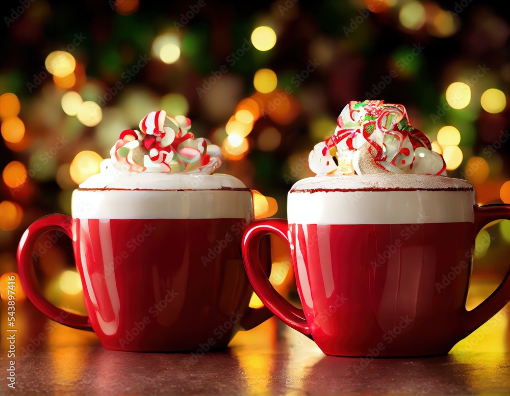 Cup christmas hot chocolate Stock Illustration | Adobe Stock