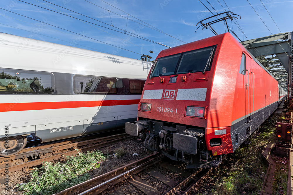 COLOGNE, GERMANY - OCTOBER 30, 2022: DB Intercity train pushed by class ...