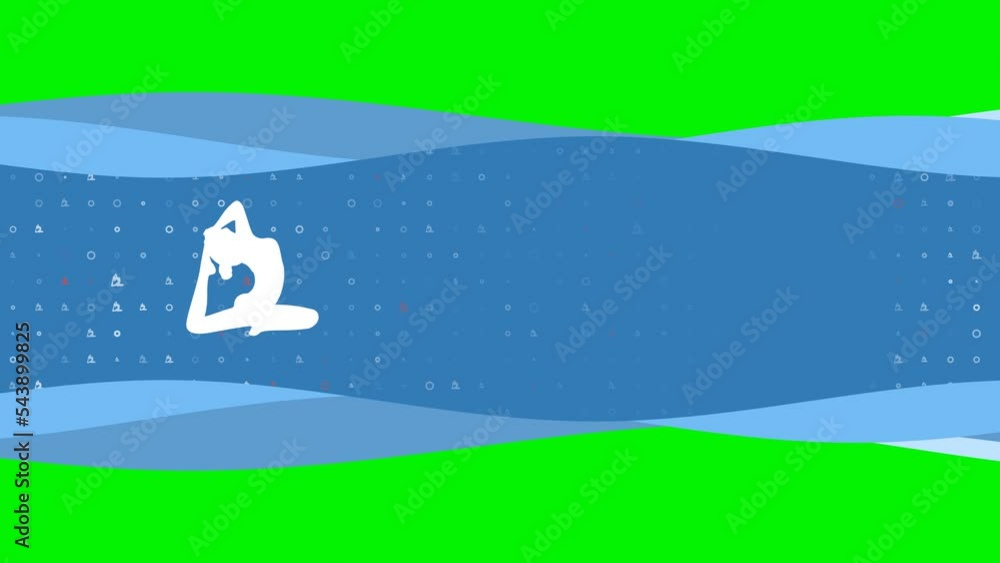 Stockvideon Animation of blue banner waves movement with white yoga ...
