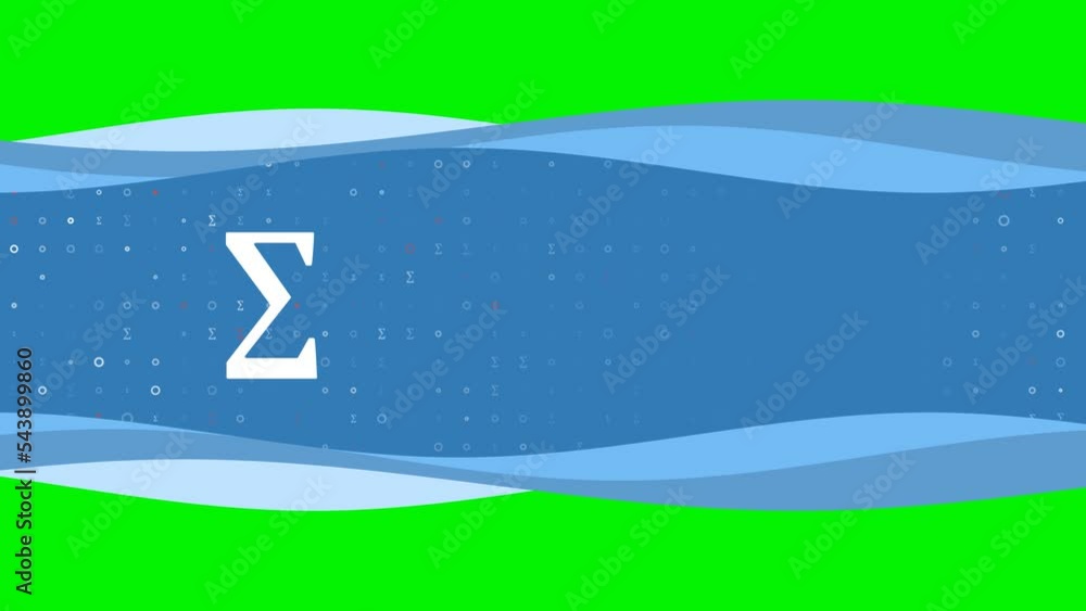Animation of blue banner waves movement with white sigma symbol on the ...