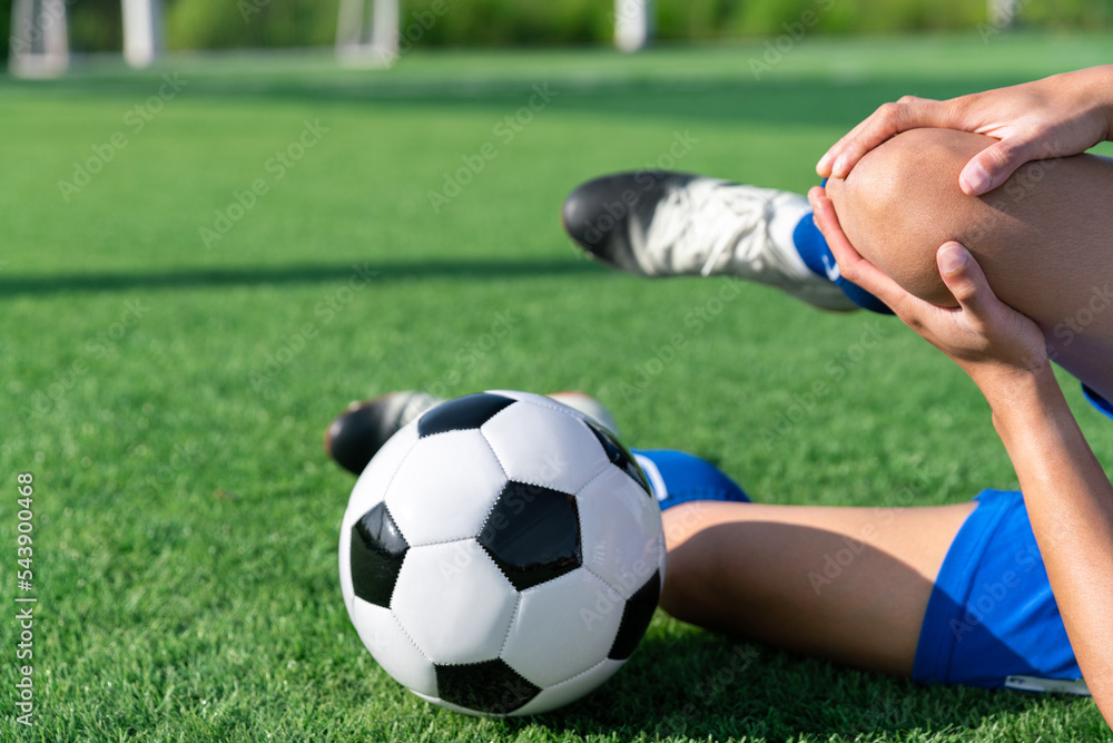 football soccer player accident knee injury sport treatment on champion ...