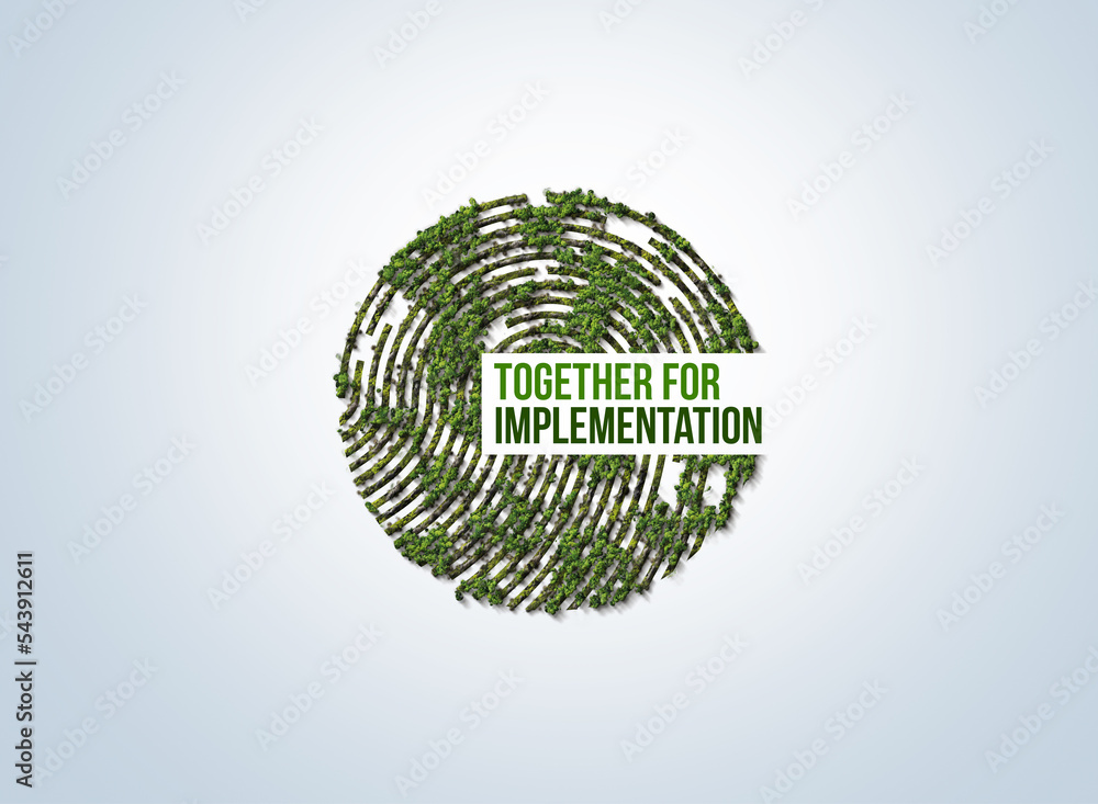 Together for implementation COP-27 concept. UN climate change ...