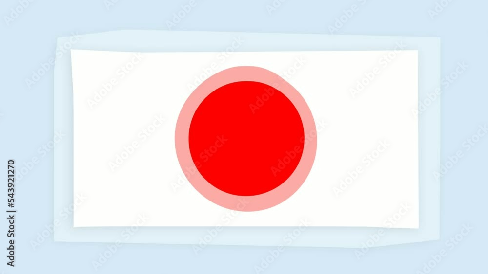 animasi mulus bendera jepang 4K. Resolusi 4D bendera Jepang. Bendera ...