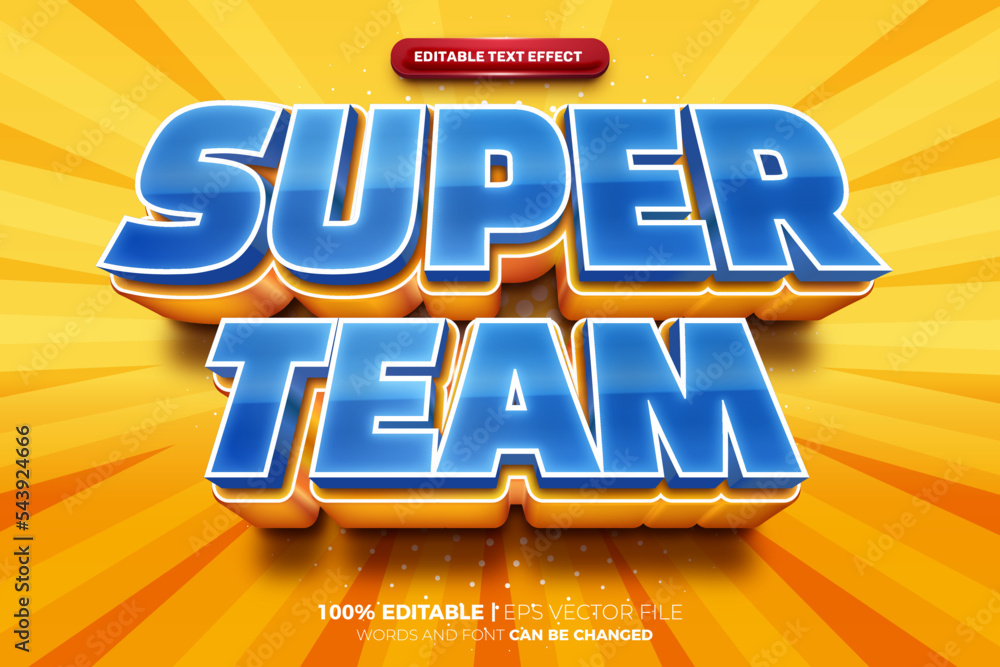 Super Team Future 3D Text Effect Style Stock Vector | Adobe Stock