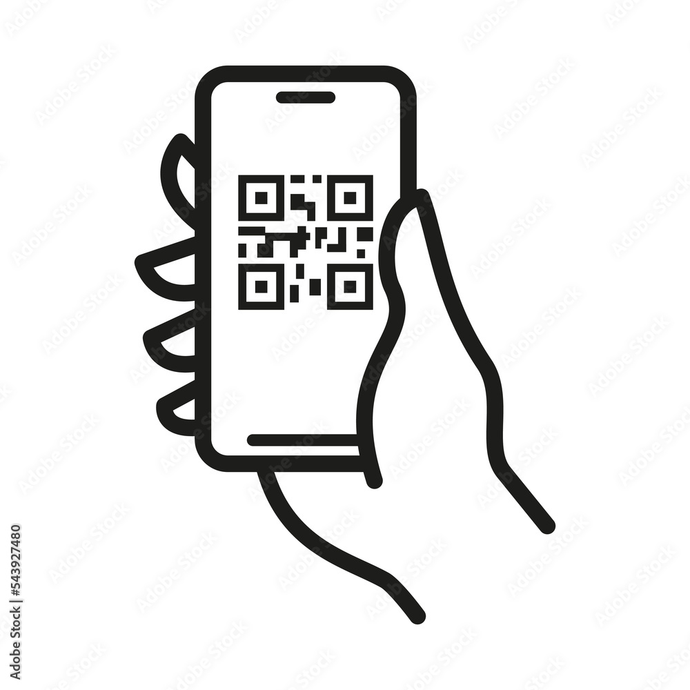 QR code scan to smartphone icon. Qr code for payment, Verification ...