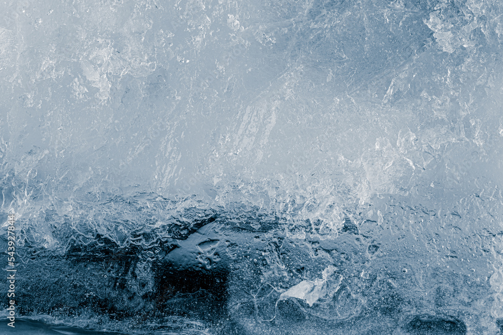 Ice texture background. The textured cold frosty surface of crushed ice ...