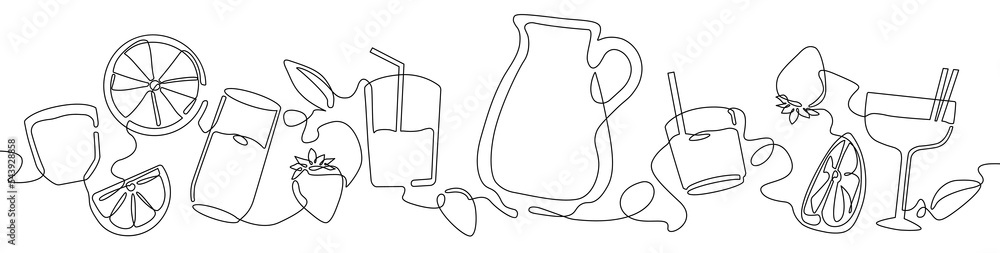 Vector illustration with sangria pitcher and different glasses ...