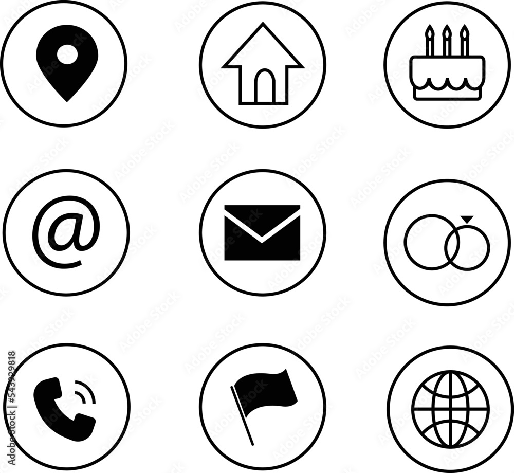 Bewerbung Kontakt Icons Stock-Vektorgrafik | Adobe Stock Bewerbung Kontakt Icons Stock-Vektorgrafik | Adobe Stock