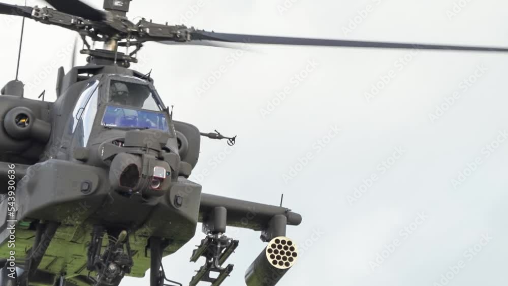 close-up of British army Boeing Apache Attack Longbow helicopter ...
