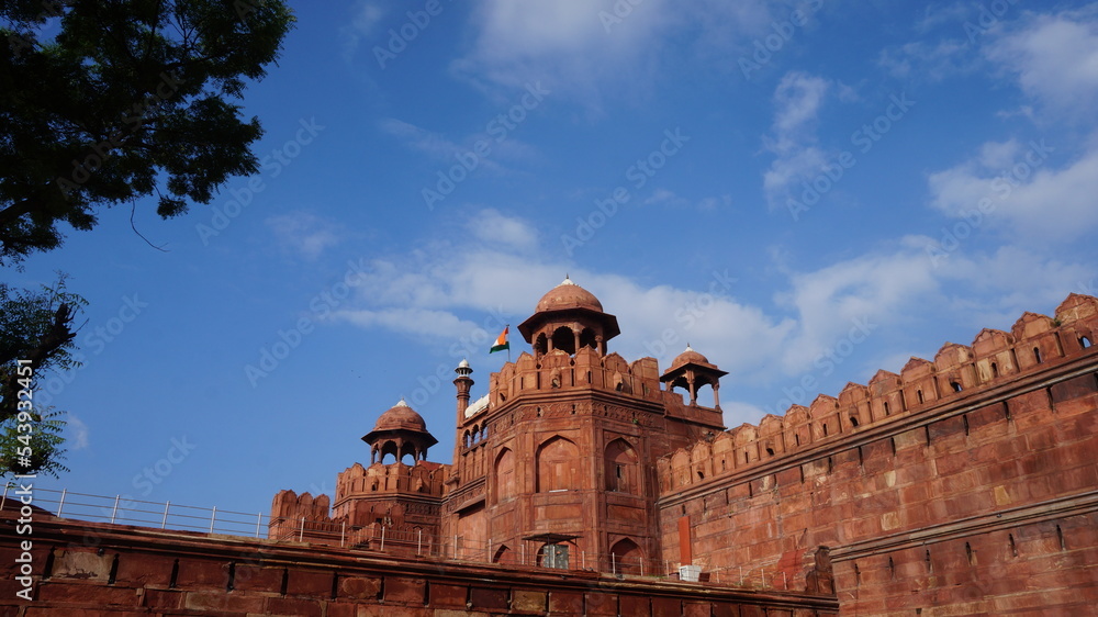 Red Fort with moody skies at sunset Delhi UNESCO World Heritage Site ...