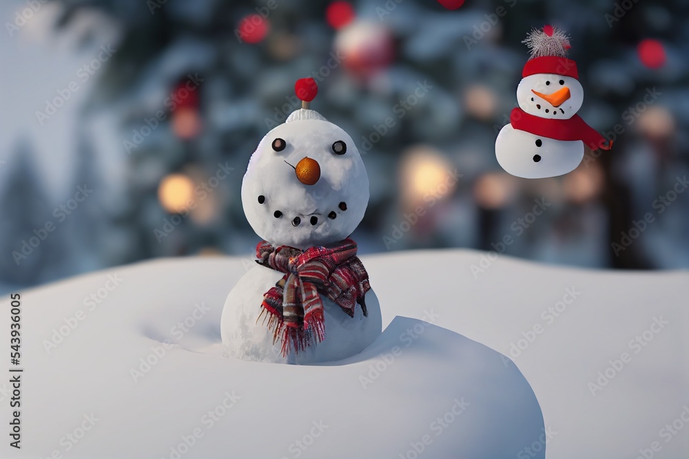 Snowman coming to life Stock Illustration | Adobe Stock
