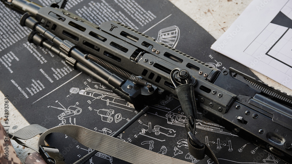 Bipod for a Kalashnikov assault rifle with a substrate in the form of a ...