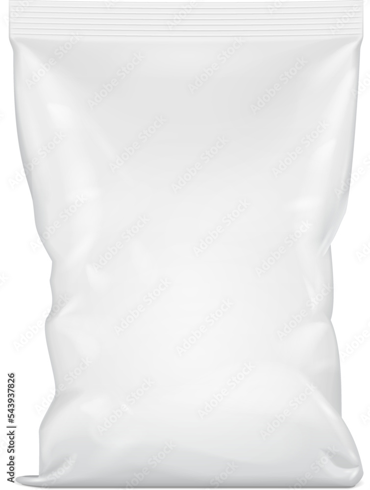 Mockup Blank Foil Or Paper Food Stand Up Pouch Snack Sachet Bag ...