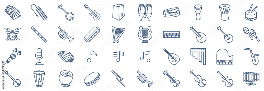 Collection of icons related to Music Instruments, including icons like ...