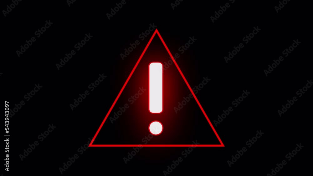 Red warning symbol. Exclamation mark on transparent background. Alpha ...