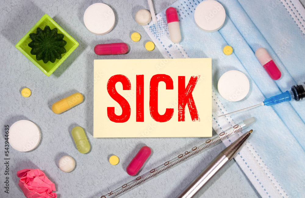 SICK word made on a torn paper, medical concept background Stock Photo ...