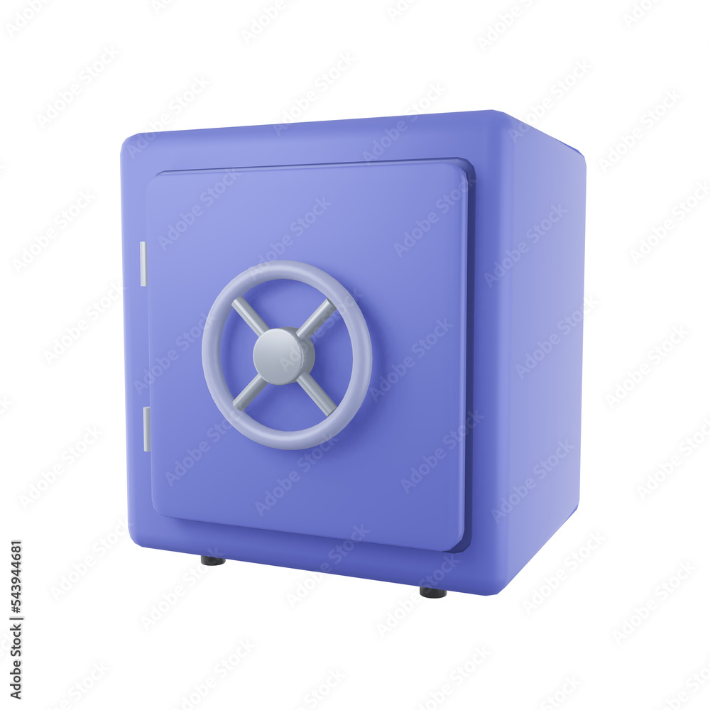 Bank safe isolated on transparent background. 3D render safe box. Money ...