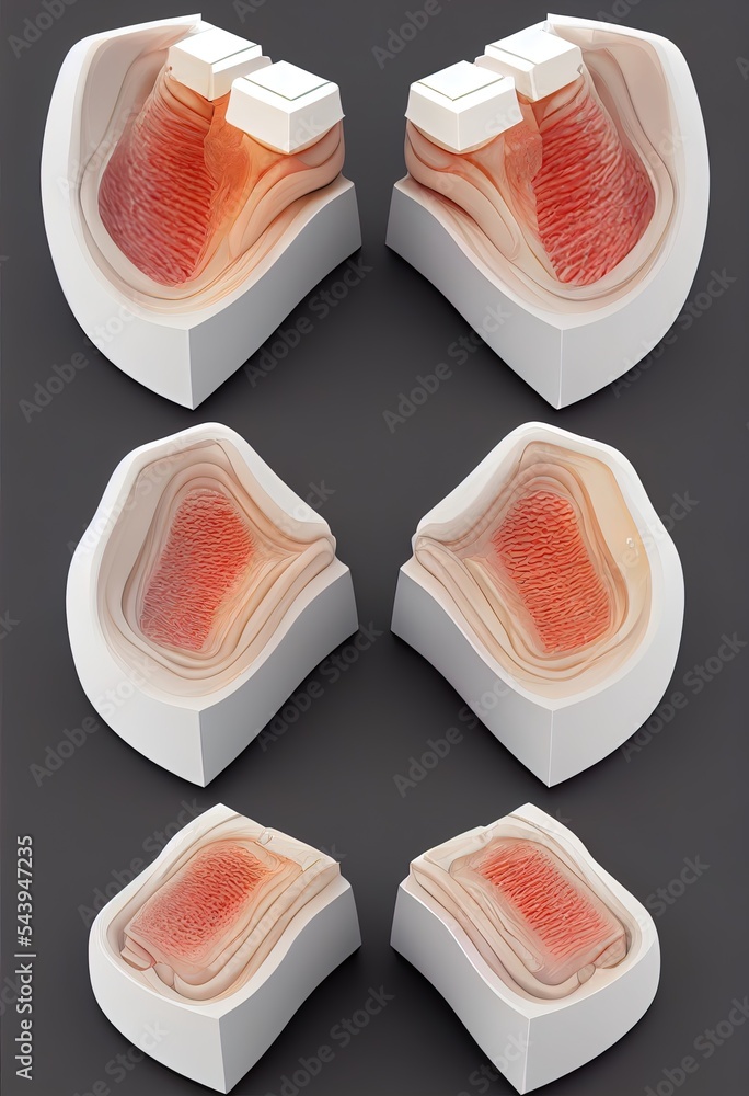 3d render of all on 4 removable, implants supported, overdenture ...