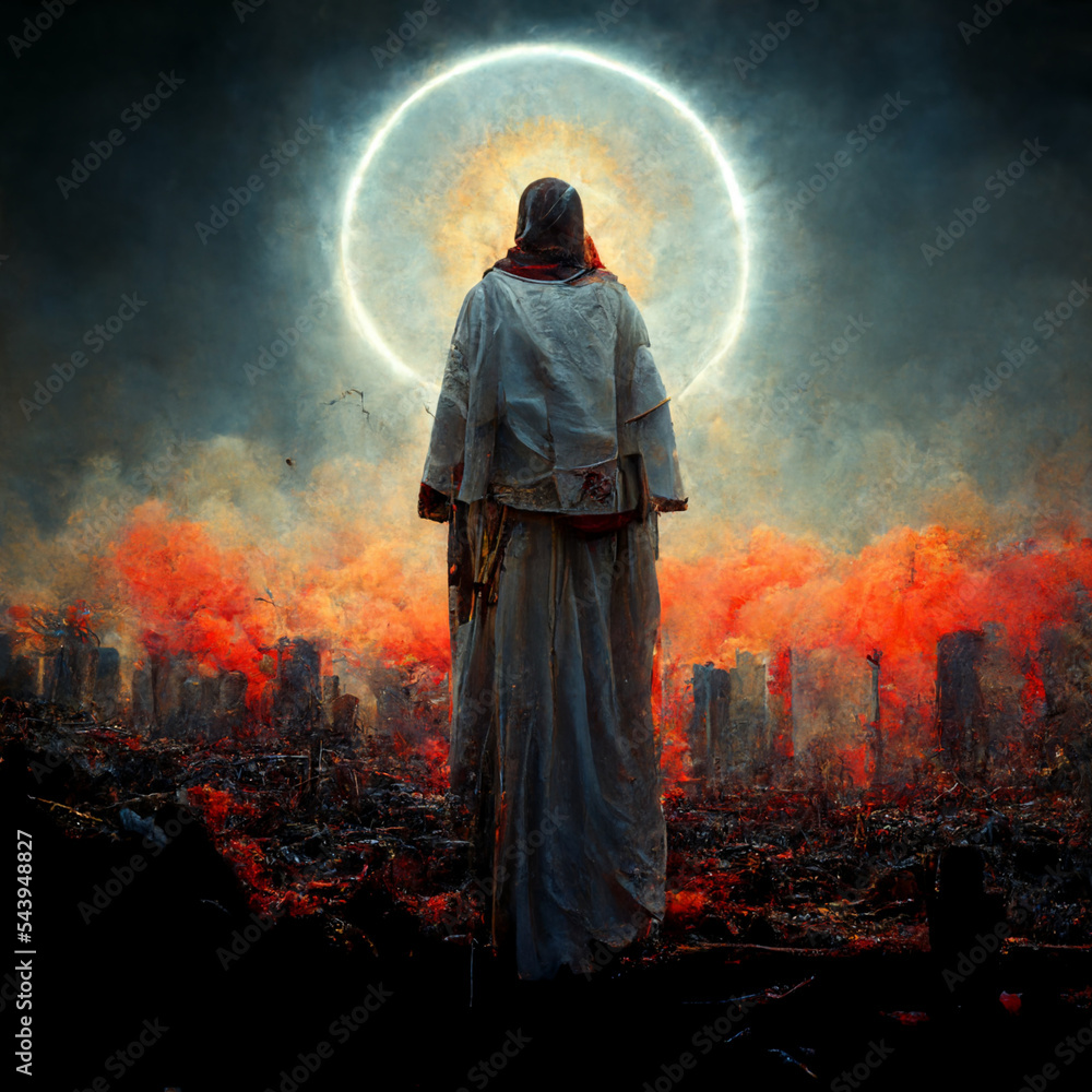 Jesus Comes Back to Save the Humanity, 3d Representation Stock ...