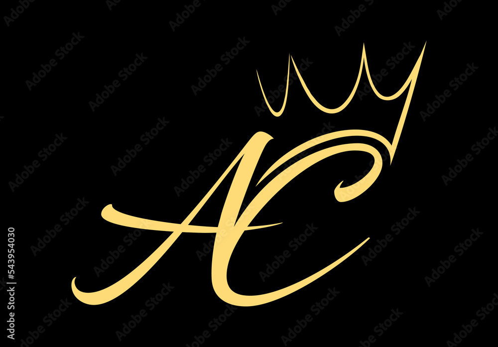 Crown Monogram Logo Initial AC Stock Vector | Adobe Stock