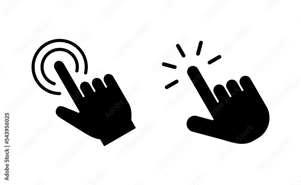 Hand click icon vector for web and mobile app. pointer sign and symbol ...