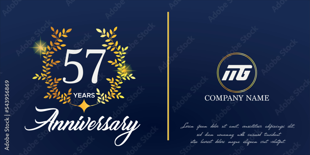 57th anniversary logo with elegant ornament monogram and logo name ...