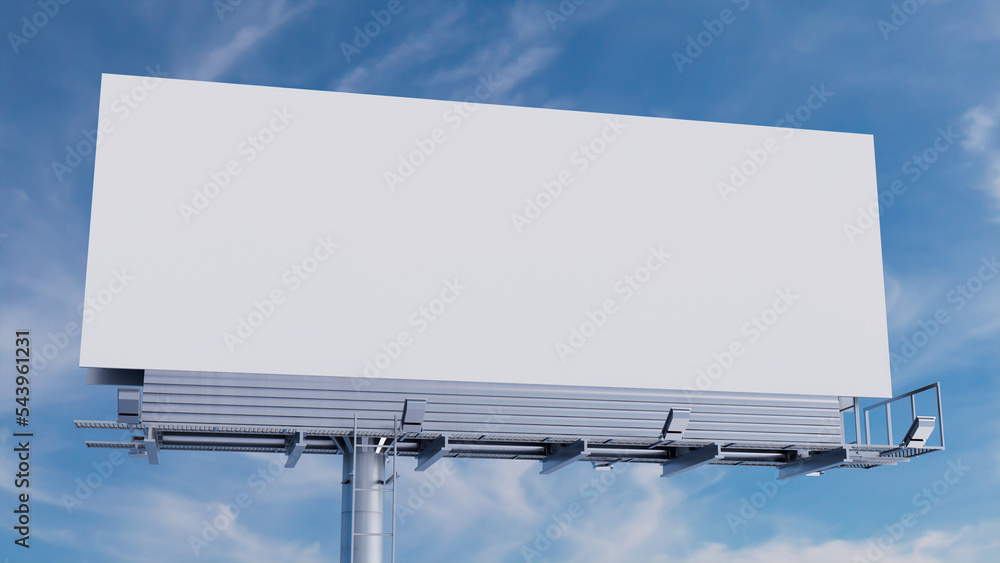Commercial Billboard. Blank Outdoor Sign against a Hazy Morning Sky ...