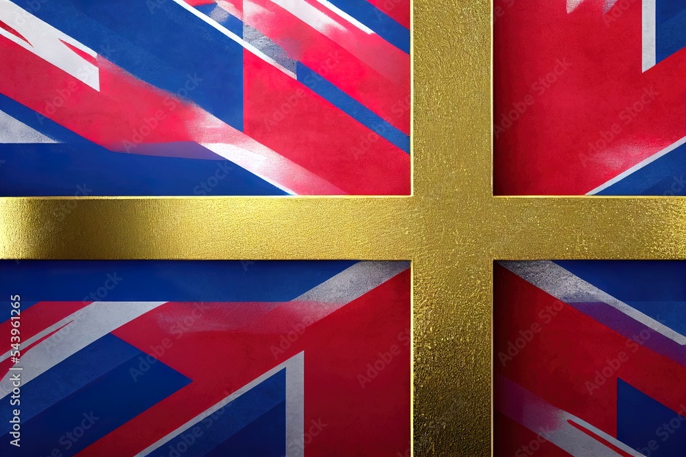 UK Union Jack heart with a gold crown. Queen Jubilee concept. 3D ...