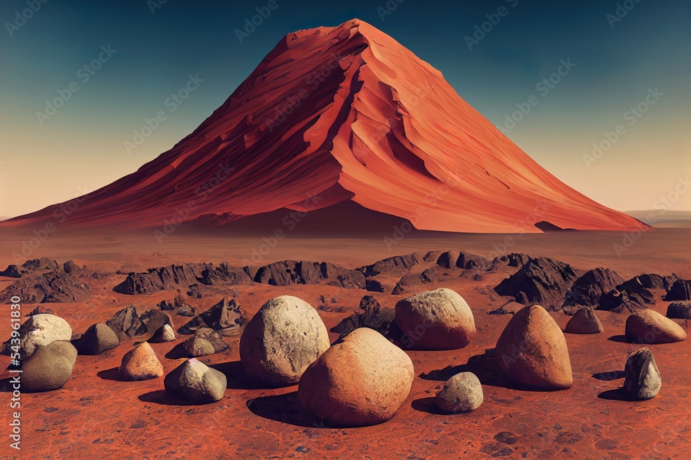 Mars rock group copper and black arid platform podium surface texture ...
