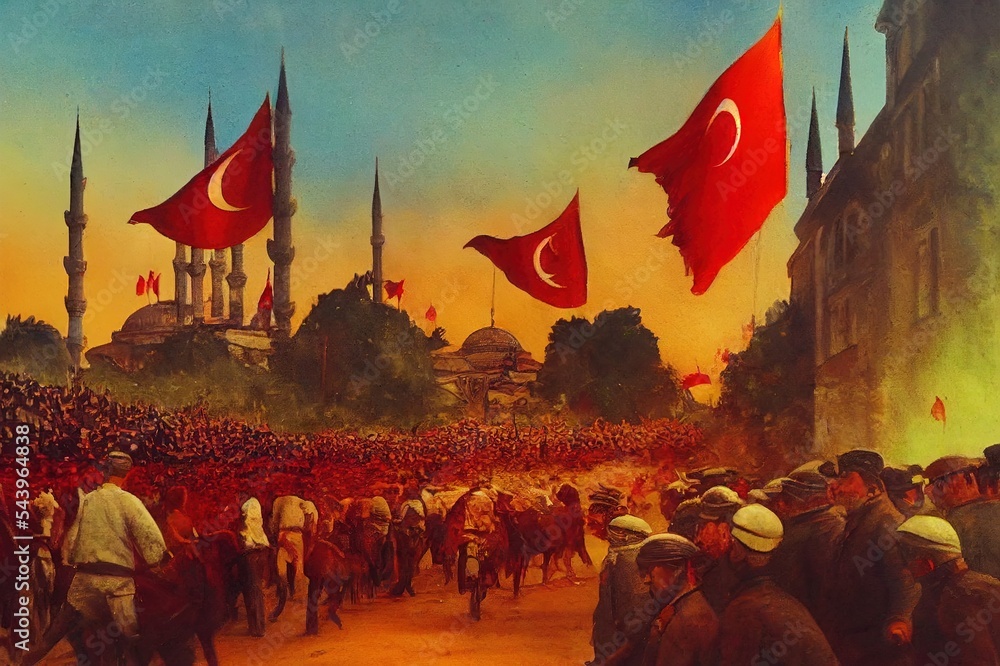 Istanbul Turkey August 30 1922 Translation August 30 celebration of ...