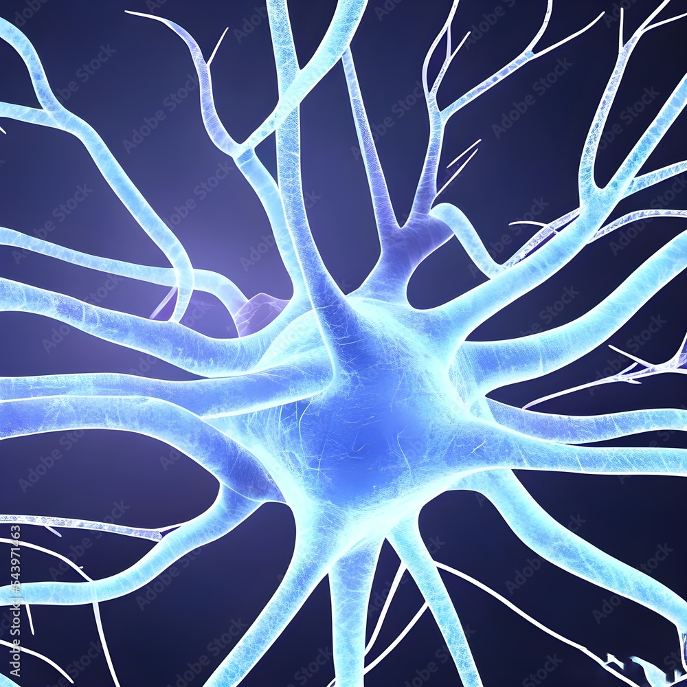 Human neuron anatomy concept. Artificial neural network technology ...
