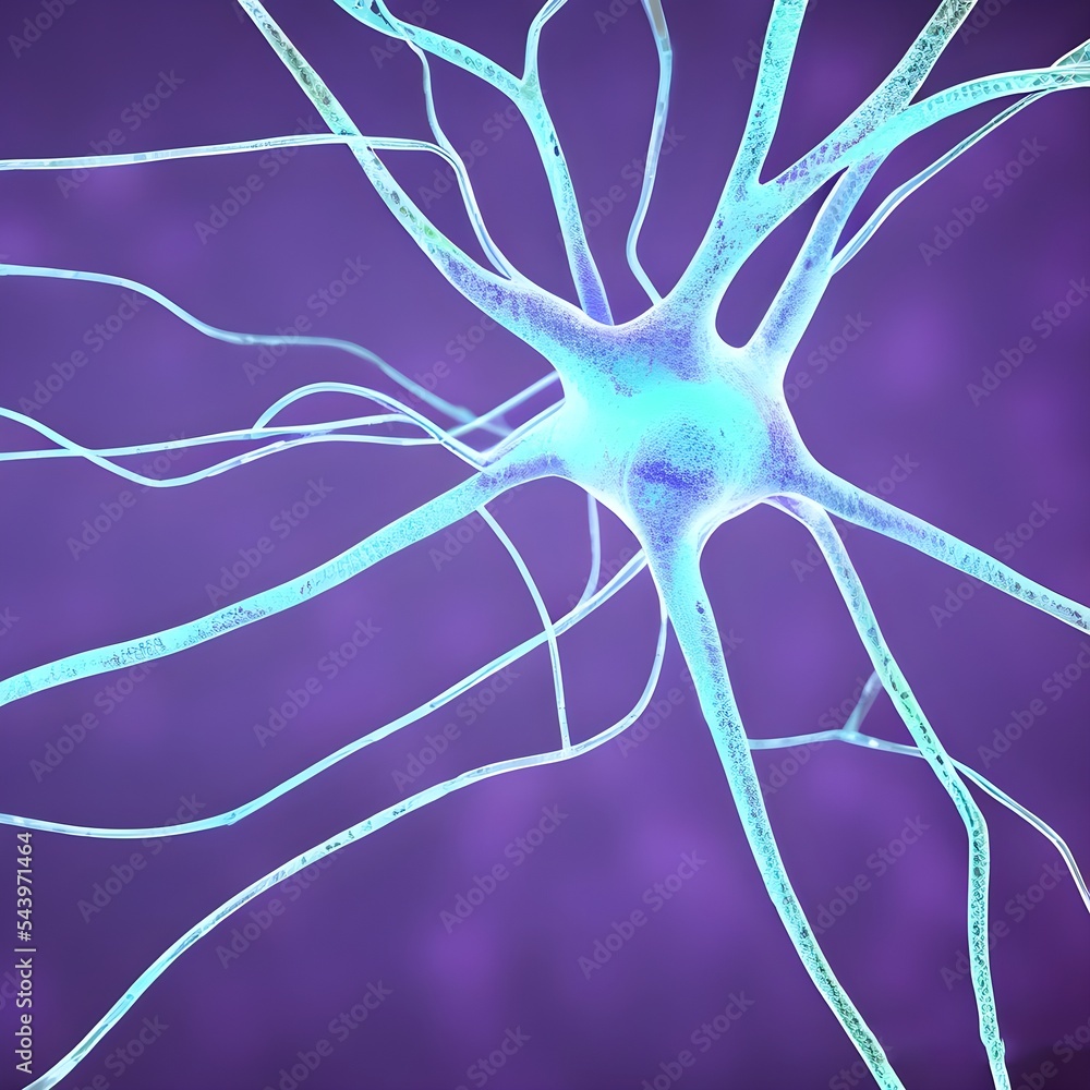 Human neuron anatomy concept. Artificial neural network technology ...