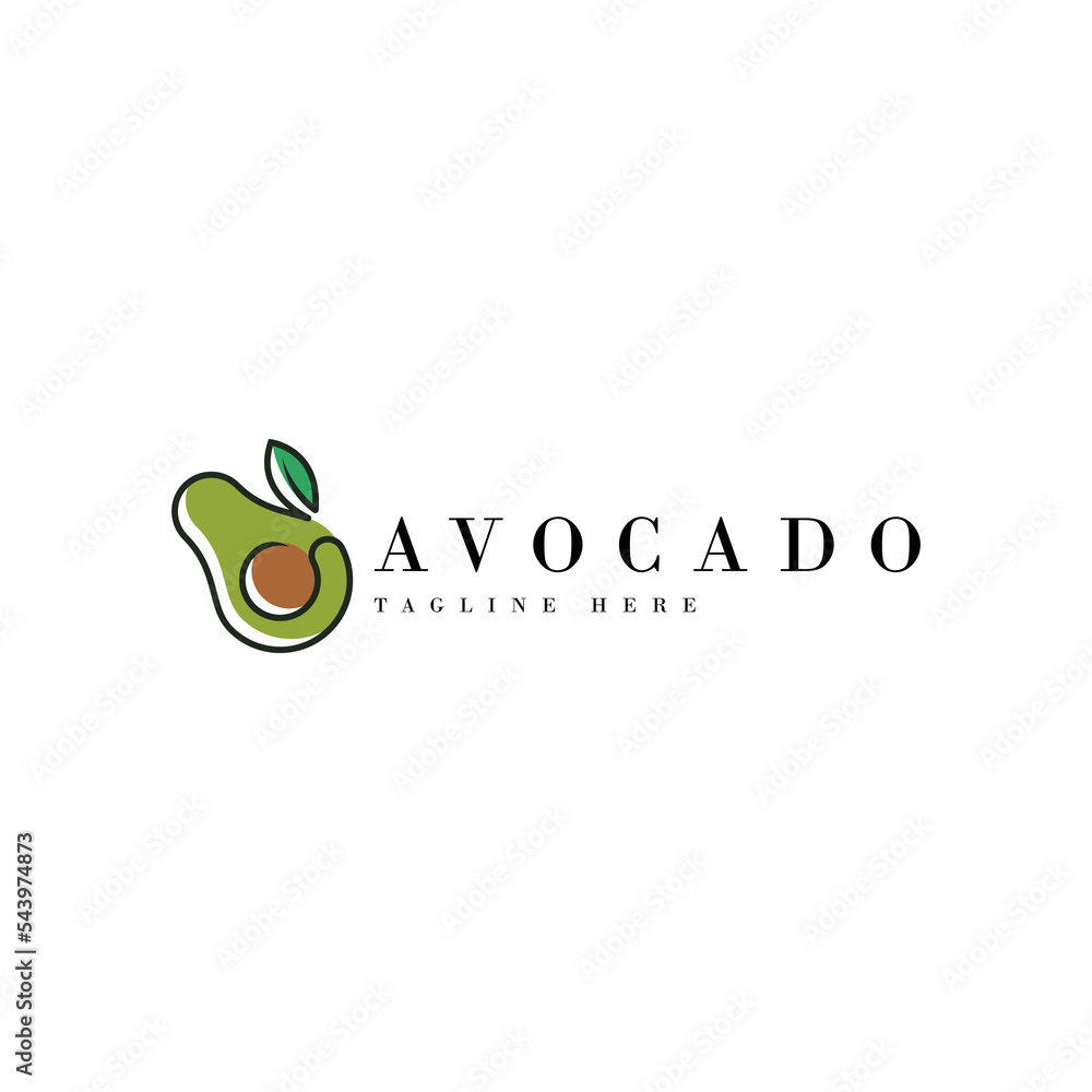 Avocado Logo Design Concept for Business and Branding. Fresh Fruit Logo ...