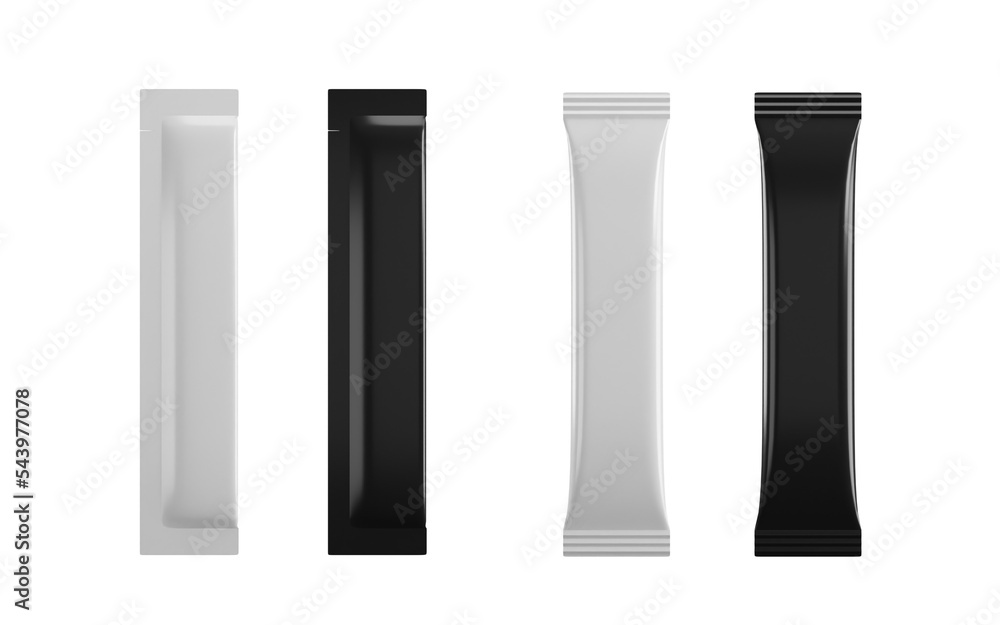 Blank packaging white sachet for instant coffee, tea, vitamin, collagen ...