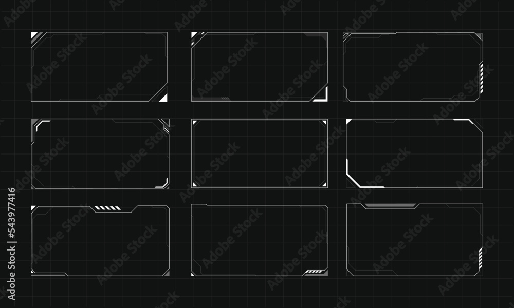 Hud frame futuristic game target borders scifi empty banners for text menu Stock Vector | Adobe ...