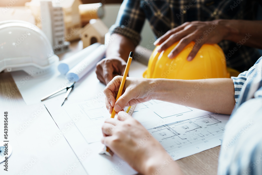 Engineers are consulting the team to design an architectural structure ...