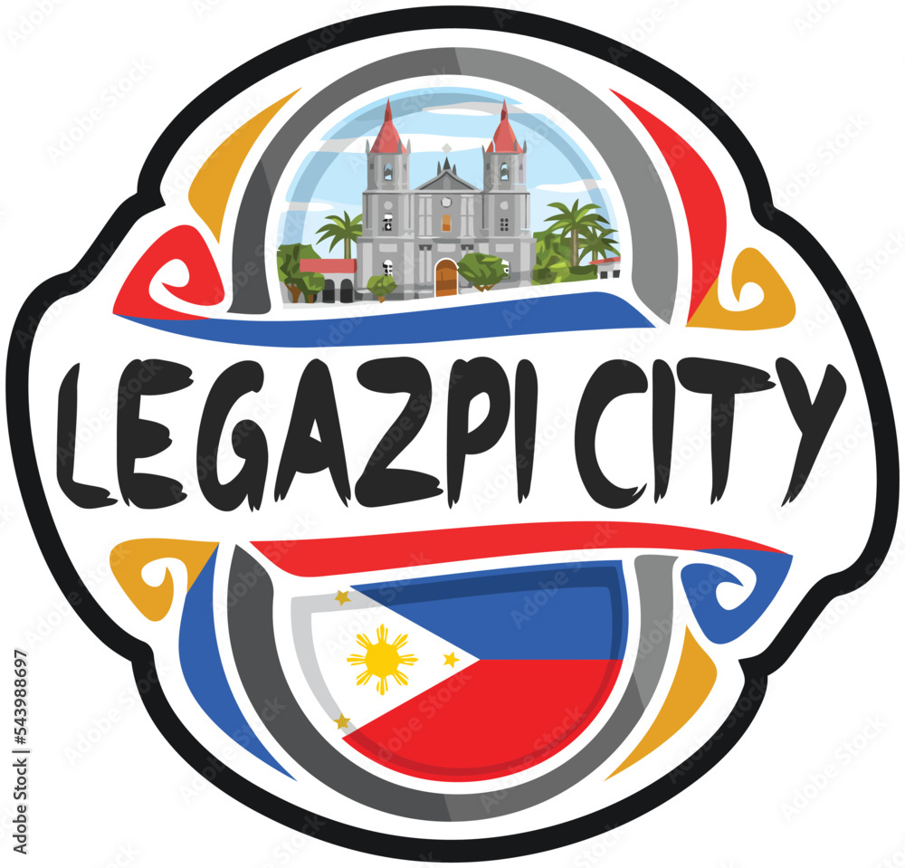 Legazpi City Philippines Flag Travel Souvenir Sticker Skyline Landmark ...