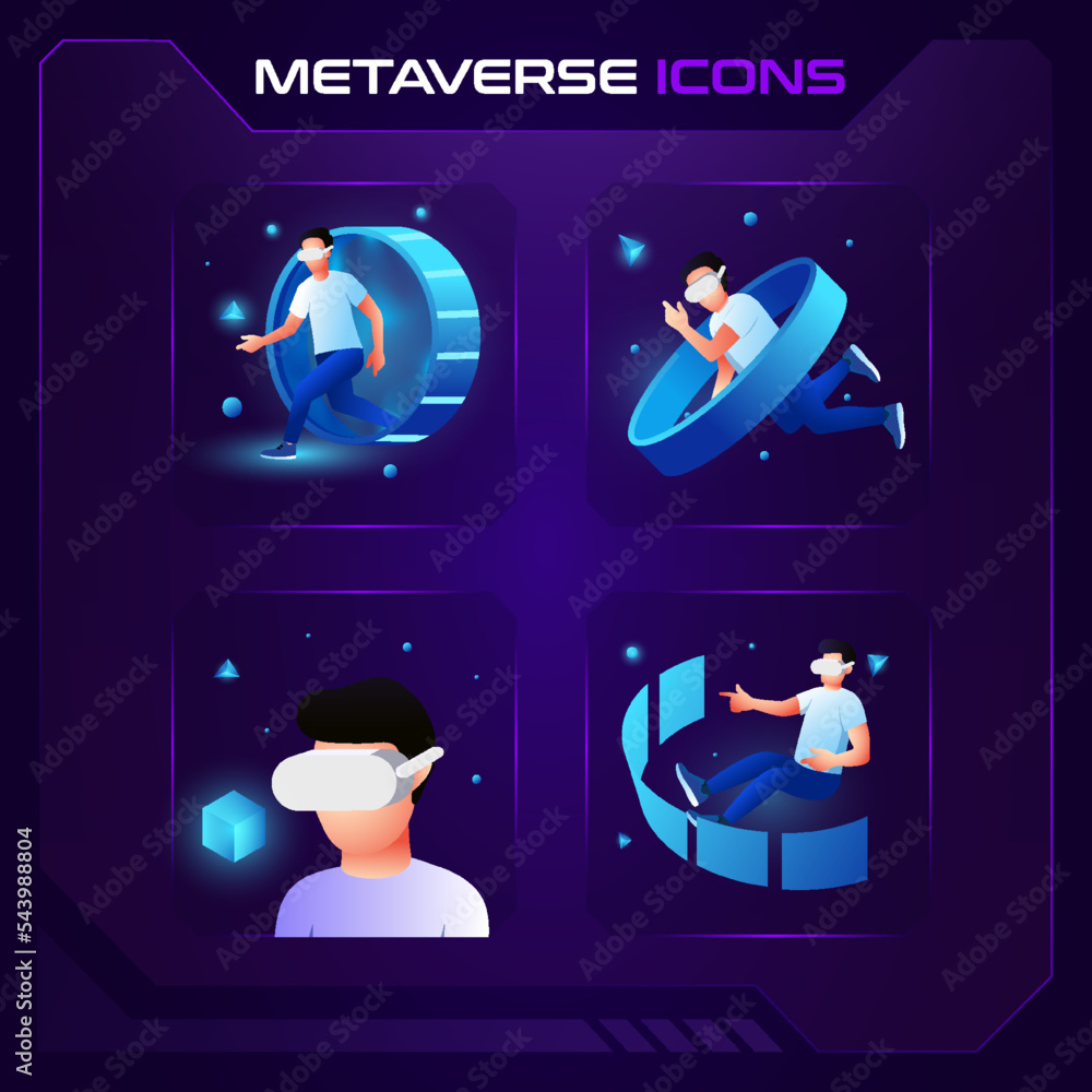 Metaverse icon set with AR, VR, MR Gaming, NFT, Cryptocurrency and ...